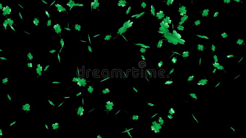 Falling Clover Leaves Isolated on White Background Stock Video - Video ...