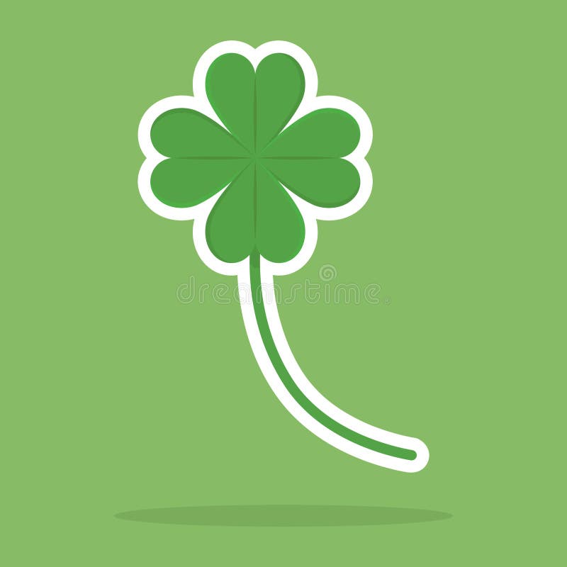 Four Leaves Clover. Vector Illustration Decorative Design Stock Vector ...