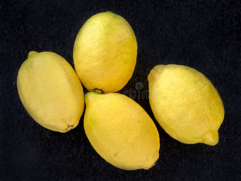 Four Ripe Yellow Lemons in Rows Stock Image - Image of food, lemons ...