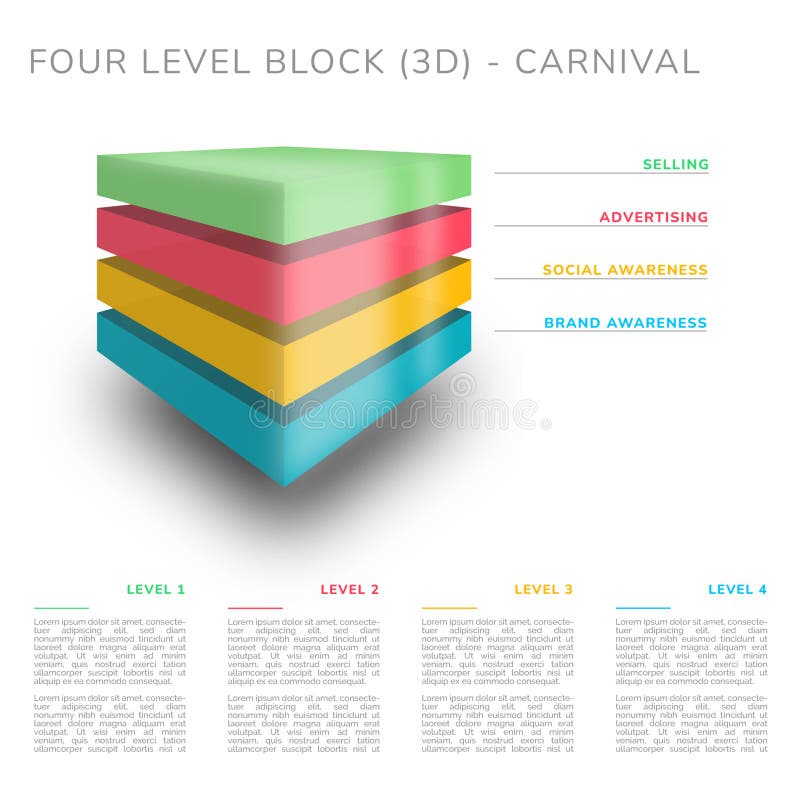 Four Level Block (3D) - Carnival Colors Stock Vector - Illustration of ...