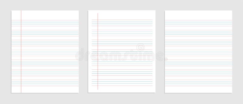 Four Line English Paper Sheet of Notebook Stock Vector - Illustration ...