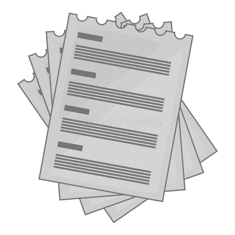 Four List Icon, Gray Monochrome Style Stock Vector - Illustration of ...