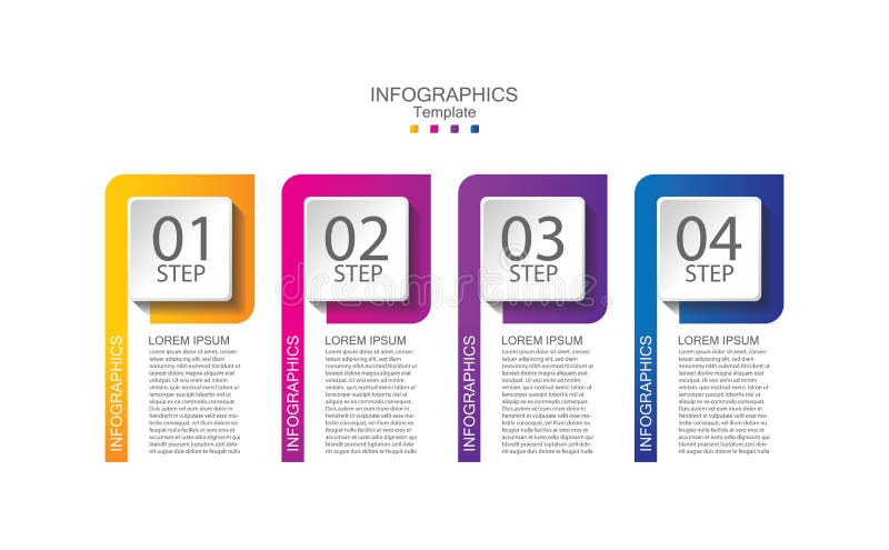 Four List Infographic Template Design Stock Vector - Illustration of ...