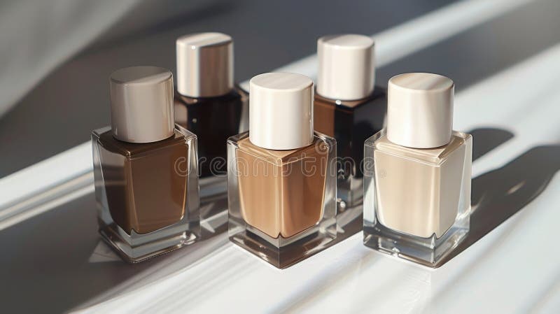 Four Luxurious Nail Polish Bottles in Rich Earth Tones Catch the Light ... Four Luxurious Nail Polish Bottles in Rich Earth Tones Catch the Light ...
