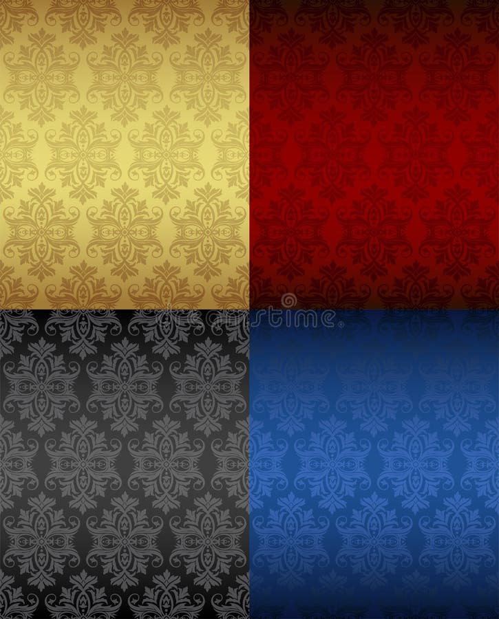 Four Luxury Seamless Floral Patterns Stock Vector - Illustration of ...