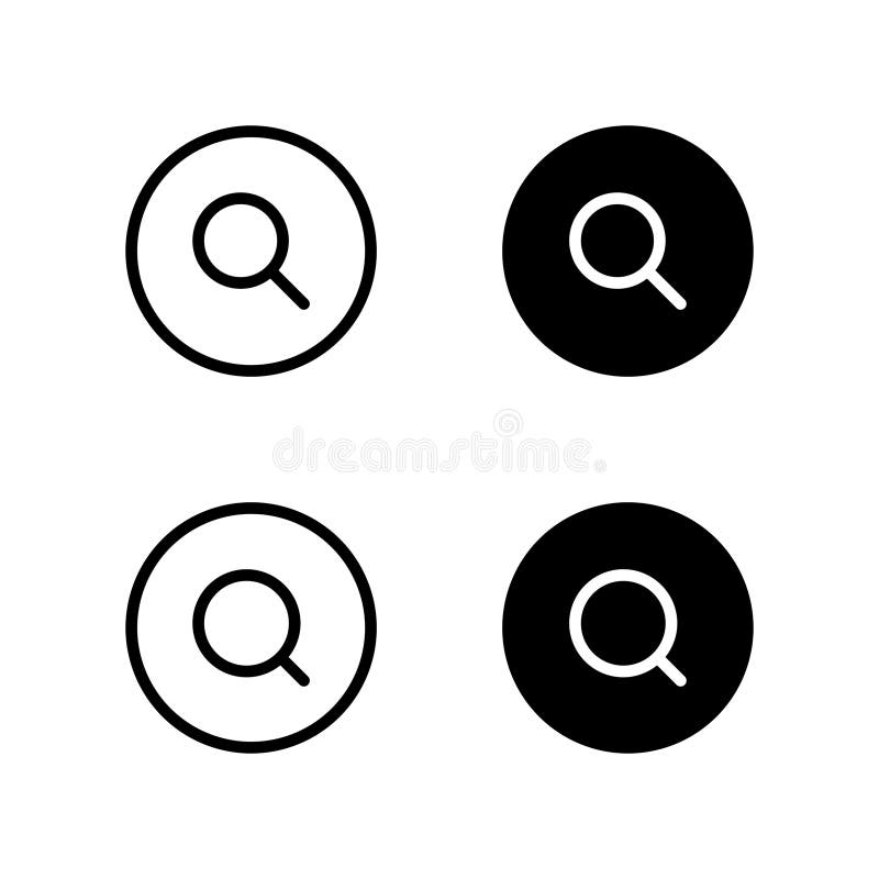 Search Icon Set. Magnifying Glass Icon. Zoom Icon. 4 Icons Stock Vector ...