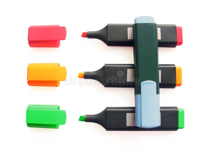 Four Colored Markers Light Background Stock Photos - Free & Royalty ...