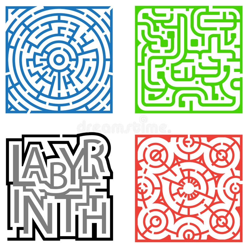 Vector mazes stock vector. Illustration of solution, isolated - 74323840