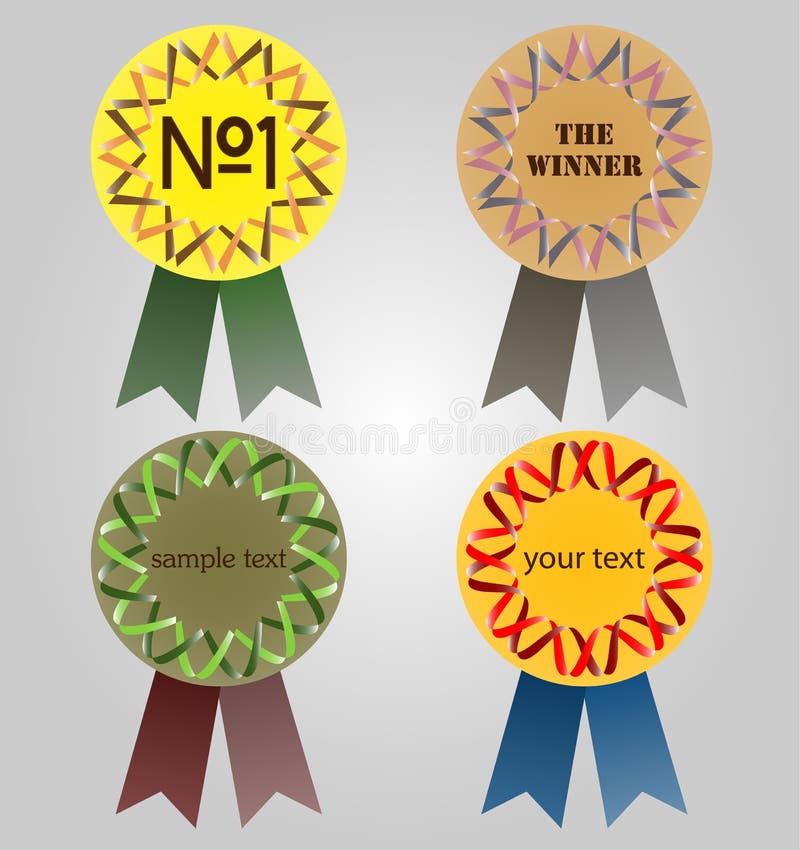 Four medals stock vector. Illustration of frame, background - 24394901