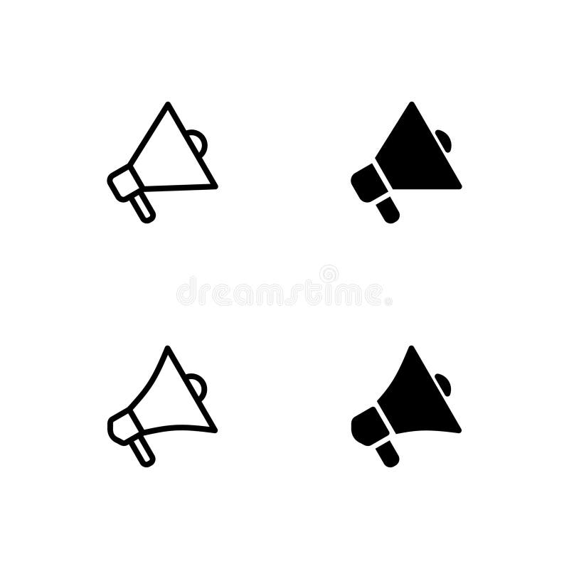 Megaphone Icon Set. Announce Icon. 4 Icons. Stock Vector - Illustration ...