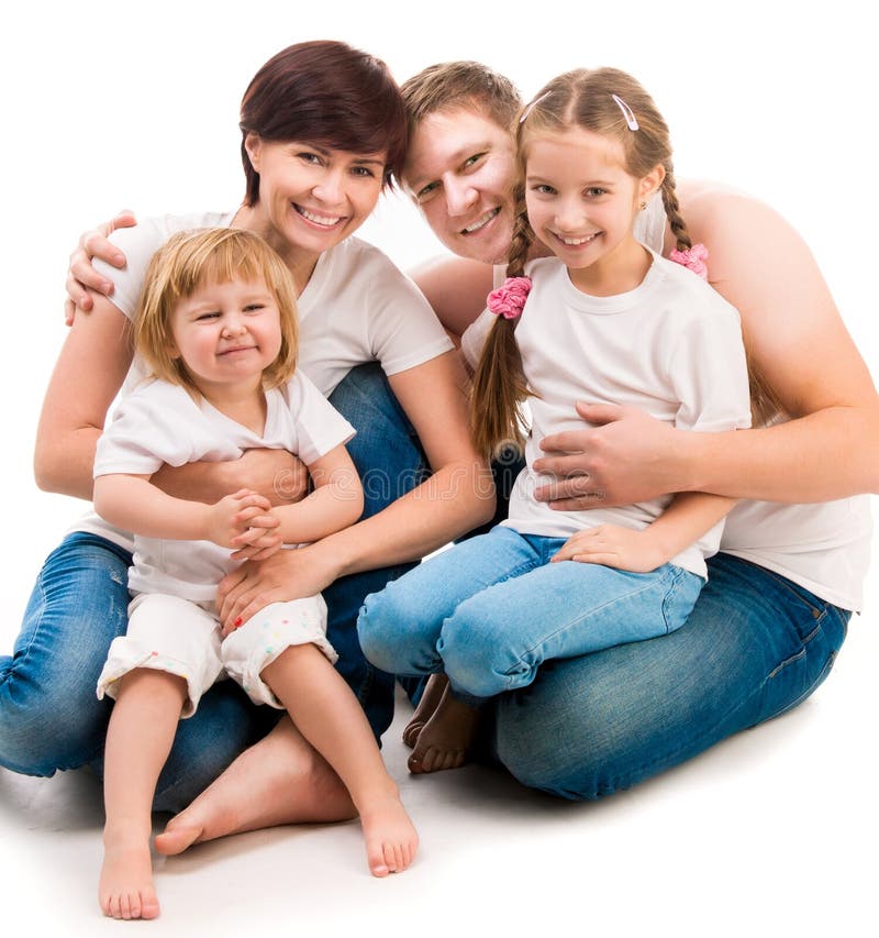 Four members family stock photo. Image of caucasian, father - 53657602
