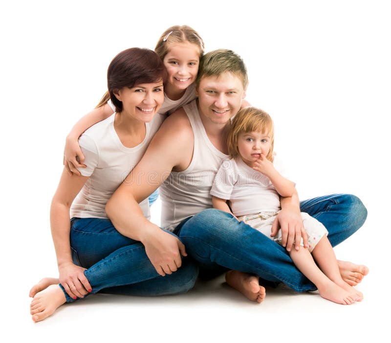 Four members family stock photo. Image of lifestyle, mother - 57388130