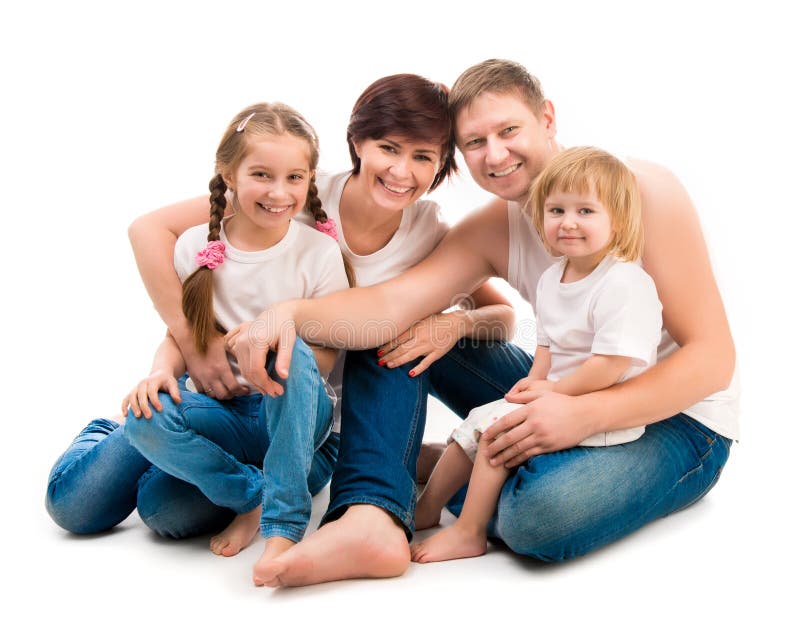 Four members family stock photo. Image of caucasian, father - 53657602
