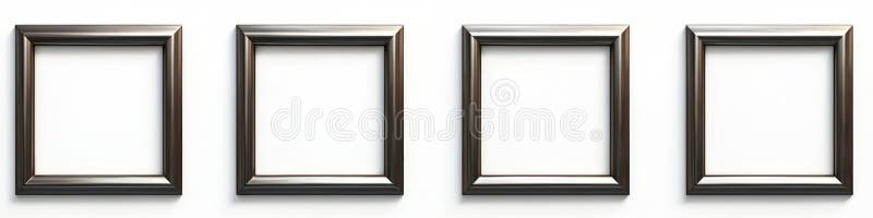 Four Metallic Modern Picture Frames. Chrome Picture Border. Metal Photo ...