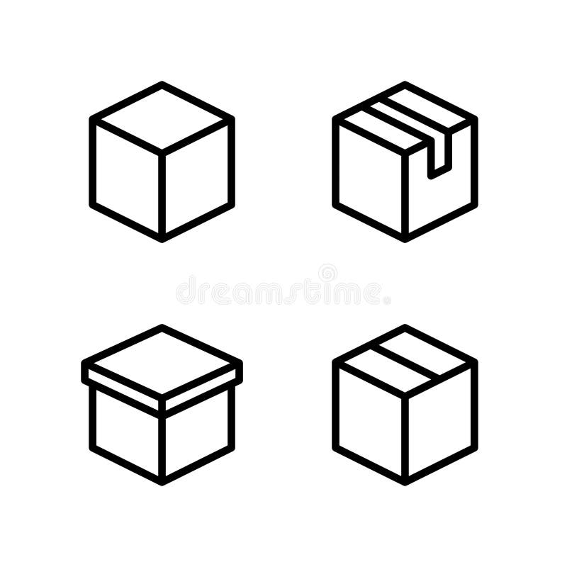 Delivery Box Icon Set. Box Icons. Package Icon. 4 Icons Stock ...