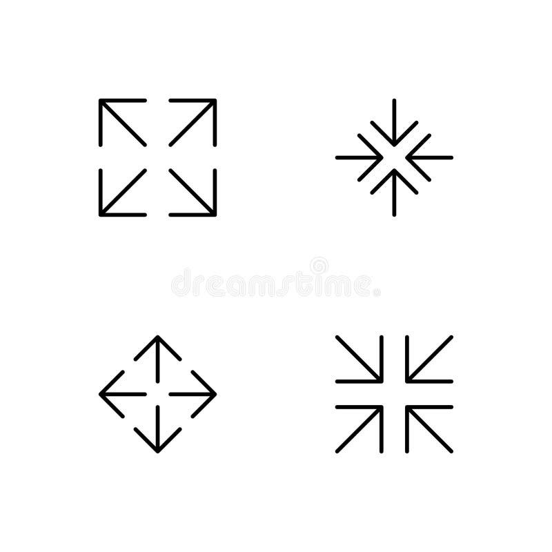Expand Icon Set. Full Screen Icon Vector. 4 Icons. Stock Vector ...