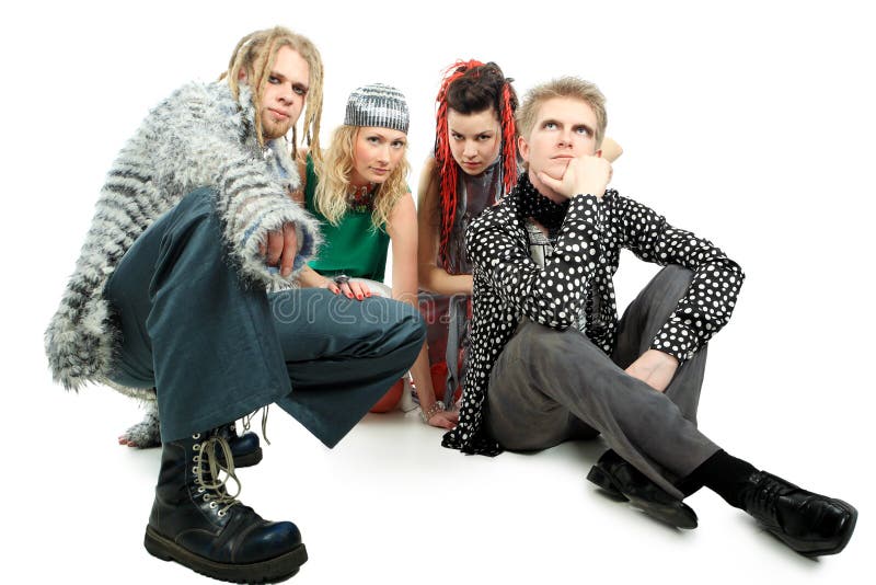 Four models stock image. Image of clothes, designer, hair - 9969607