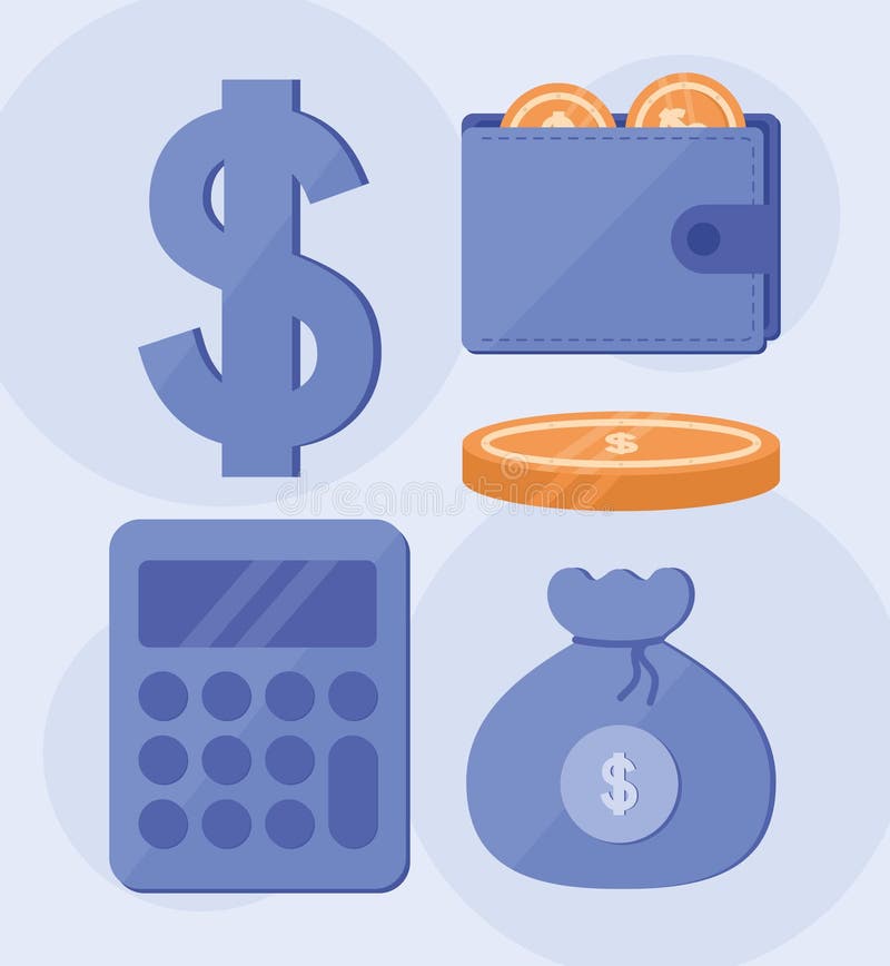 Four money income icons stock vector. Illustration of economy - 256279587