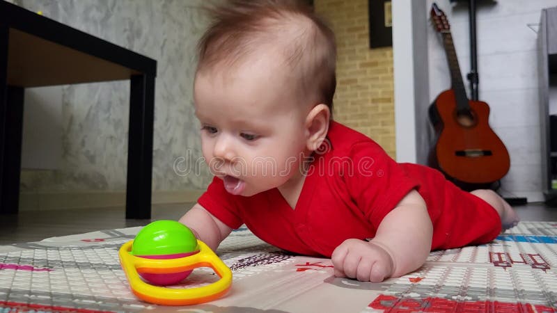 A Four-Month-Old Girl is Drooling Stock Footage - Video of child, baby ...