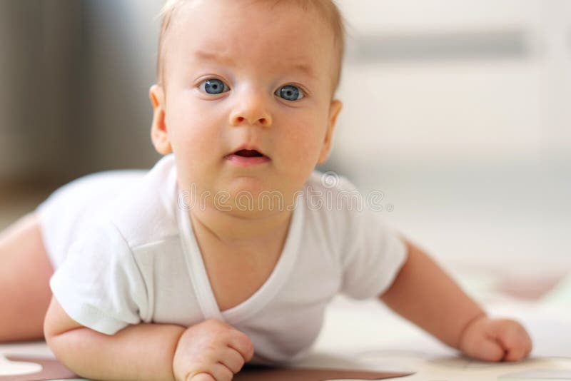 Four months old baby stock photo. Image of cheerful, healthy - 74388618