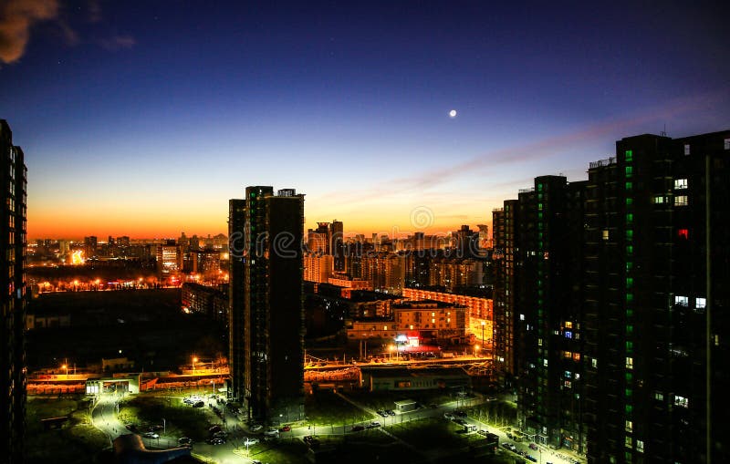 Beautiful Beijing morning stock image. Image of overpass - 101651219