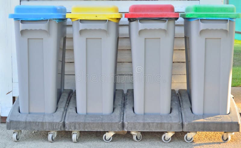 Containers for Separate Collection of Garbage Stock Image - Image of ...