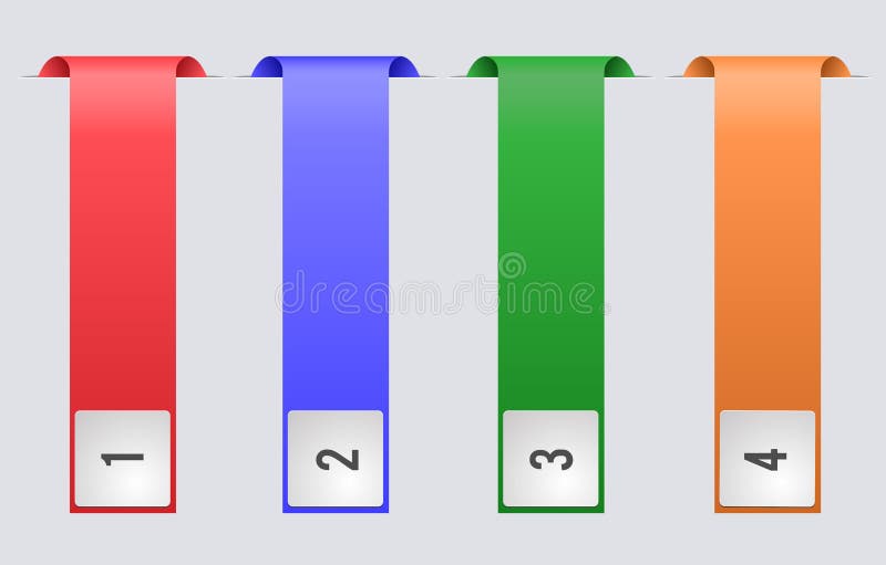 Four Multi-colored Ribbons for Placing the Text Information Stock ...