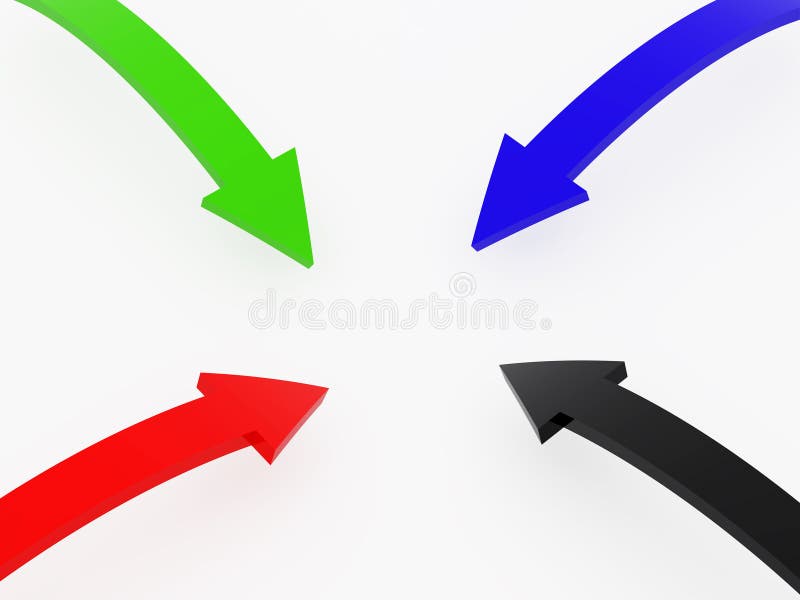 Four multi-coloured arrows stock illustration. Illustration of computer ...
