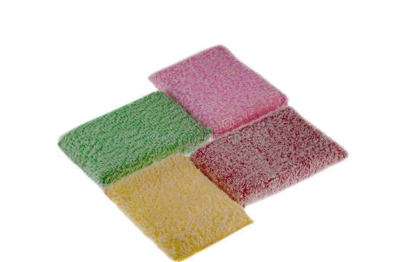 Four Multi-coloured Rags are Isolated on the White Stock Image - Image ...