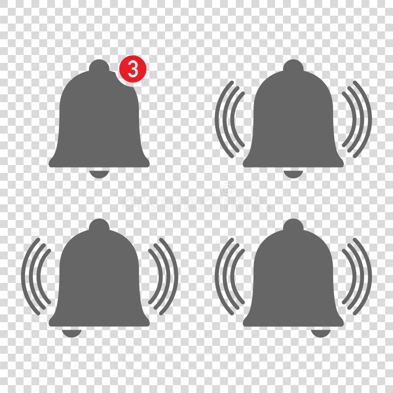 Four Nice Icons of Bells Ringing Notification Stock Vector ...