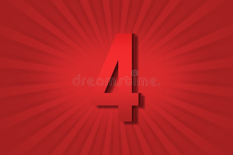 4 Four Number Design Element Decoration Poster. Logo Illustration Stock ...