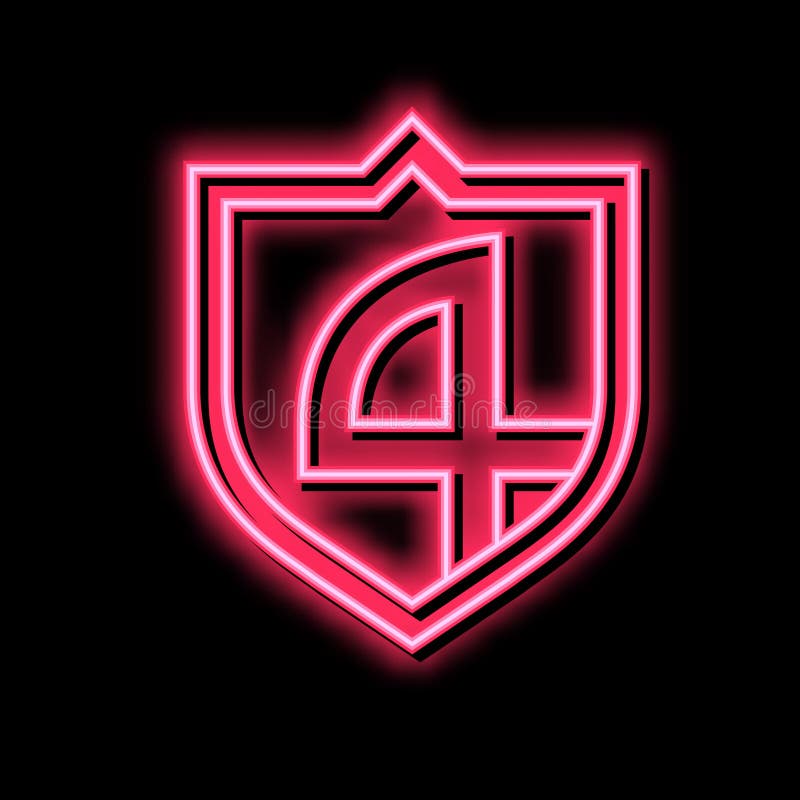 Four Number Neon Glow Icon Illustration Stock Vector - Illustration of ...
