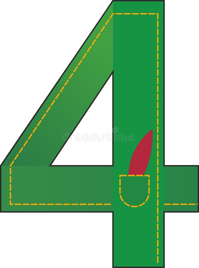 The Four Number it is Various Style Number. with Green Color Like Cloth ...