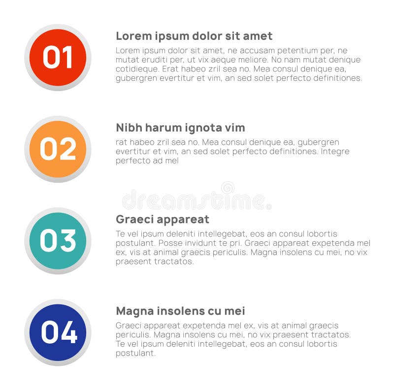 Four Numbered Colorful Circles are Labeling Different Steps of a ...