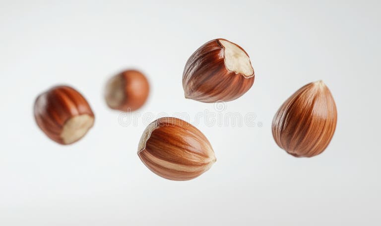 Four Nuts are Shown in the Air Stock Photo - Image of seasonal, fresh: 350894782