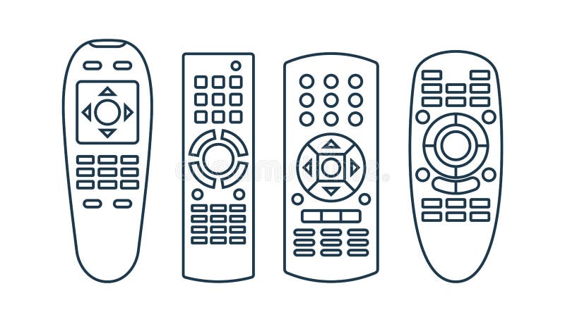 Four Object Hand Remote Control. Multimedia Panel with Shift Buttons ...