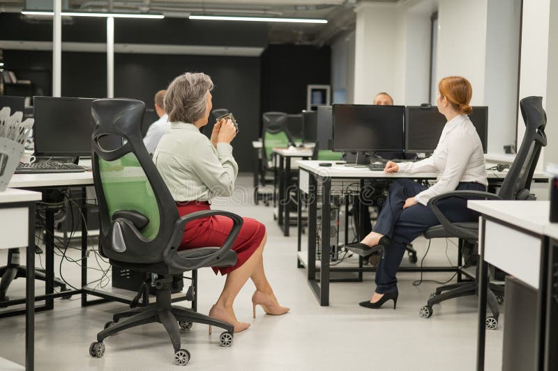Four Office Workers are Talking during a Break. Stock Image - Image of ...
