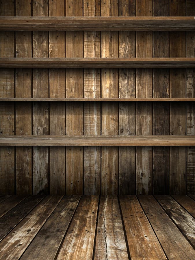 Empty wood shelf stock photo. Image of storage, retro - 19351004