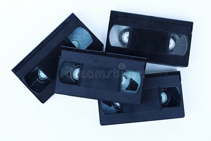 Four Old VHS Tapes from the 90s Stock Photo - Image of blue, black ...
