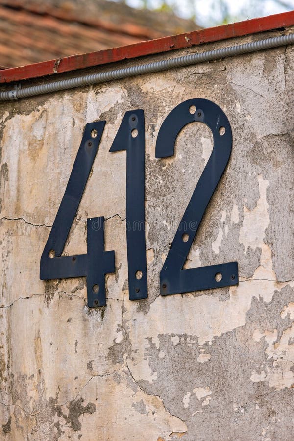 Four One Two Number stock photo. Image of belgrade, metal - 276209326