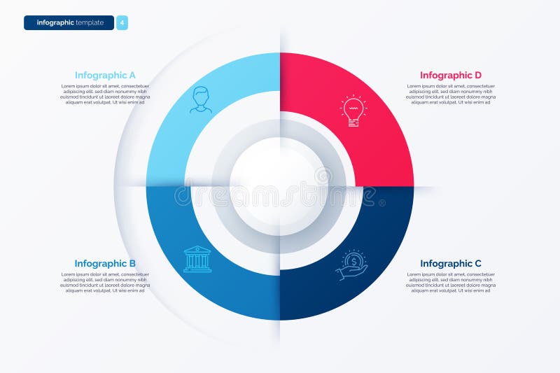 Four Option Cycle Infographic Chart. Vector Illustration. Stock Vector ...