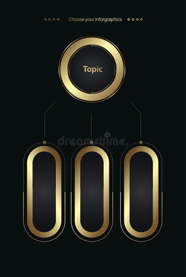 Four Options Chart Infographic, 4 Premium Elements, Golden Steps Banner ...