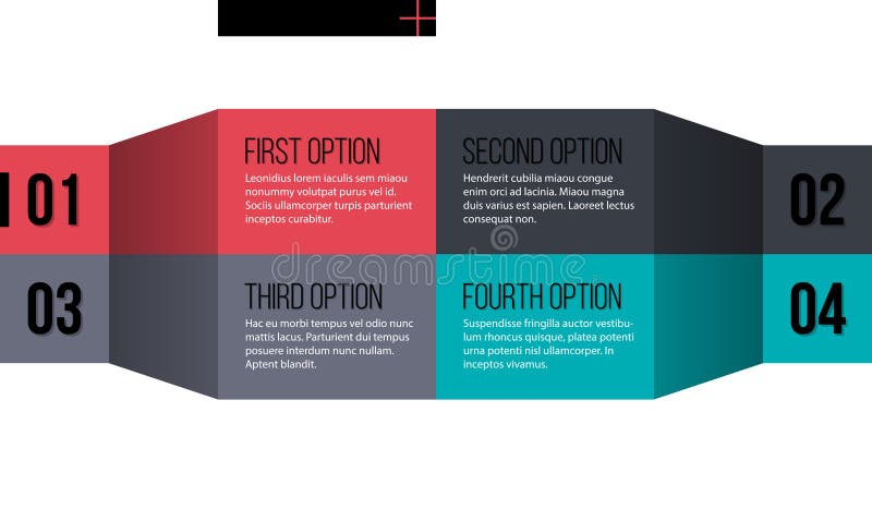 Four Options Horizontal Template in Flat Origami Style. EPS10 Vector ...