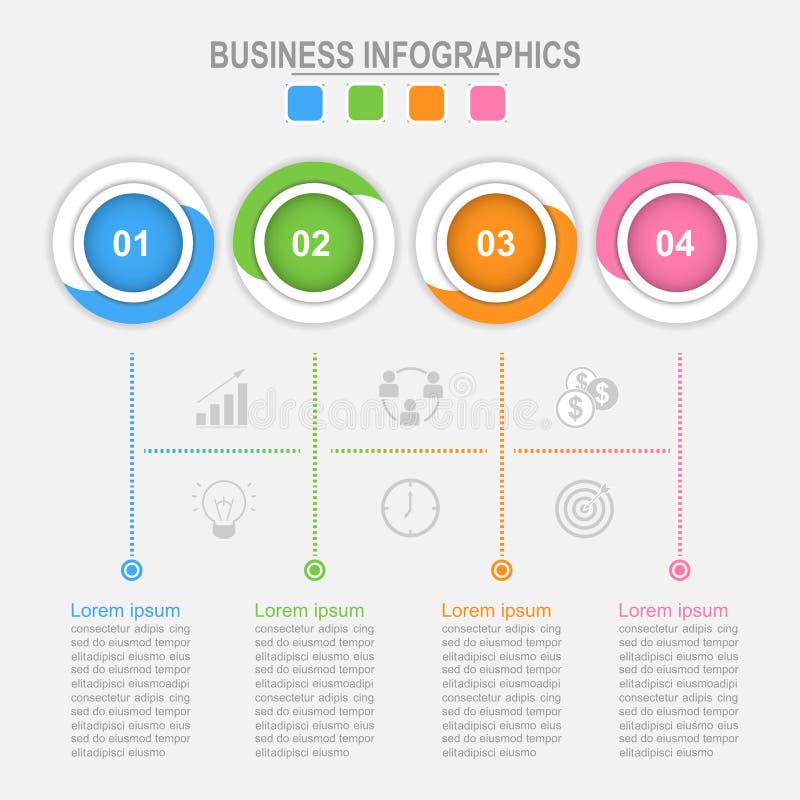 Four Options of Infographic, Connection Process, Business Concept ...