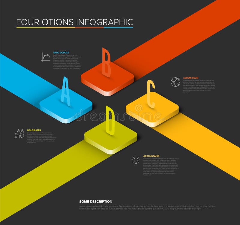 Four Options Infographic Layout Template with Colorful Design Stock ...