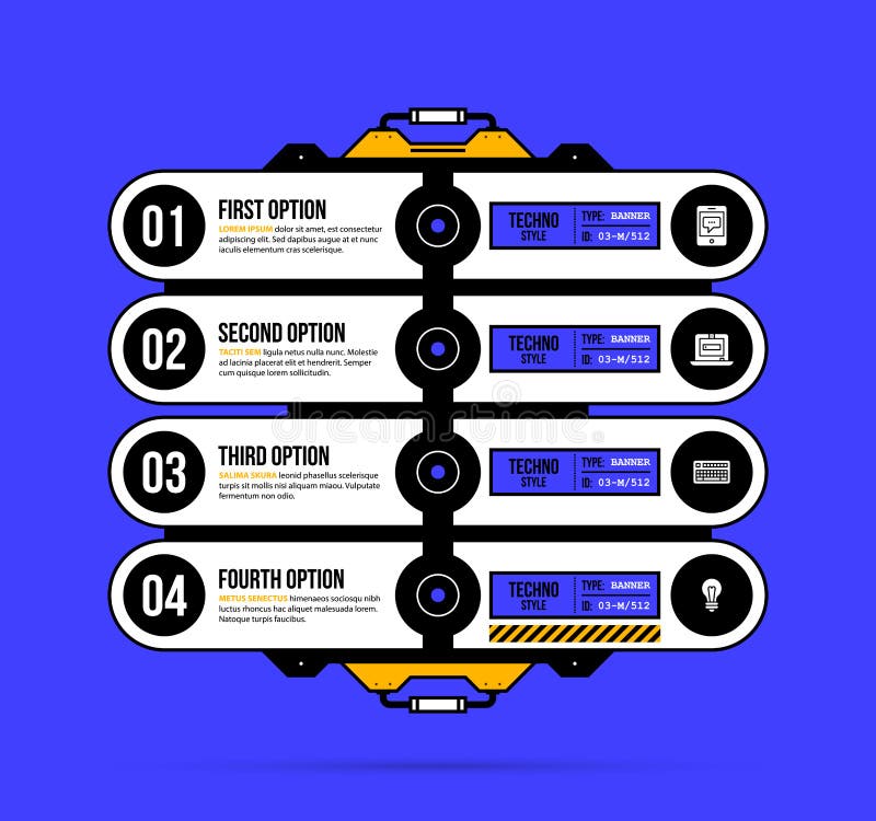 Four Options Template with Hi-tech Elements in Geometric Industrial ...