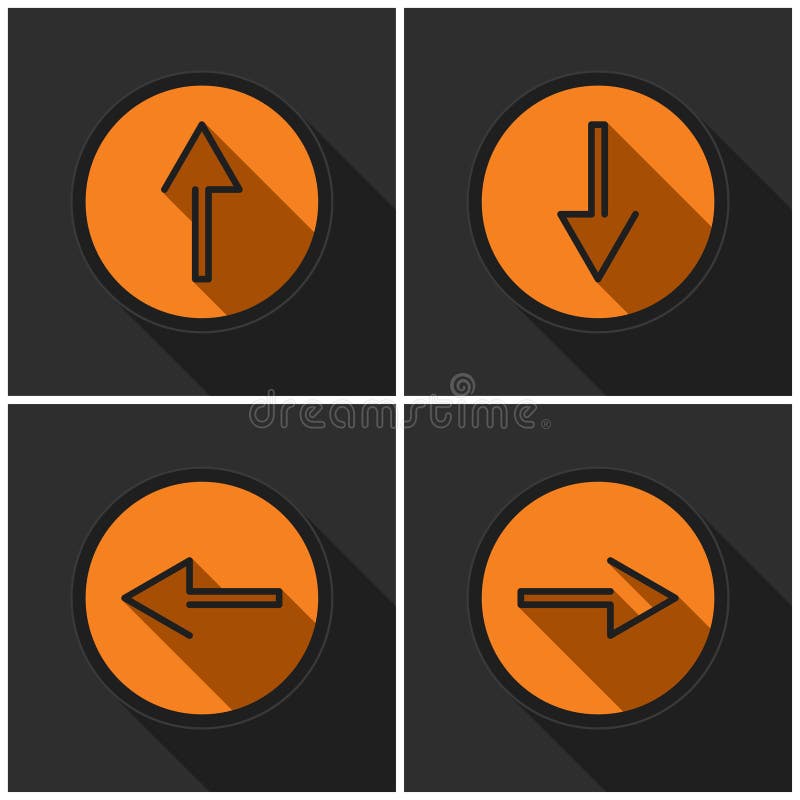 Four Orange Round - Black Arrows and Shadows Stock Vector ...