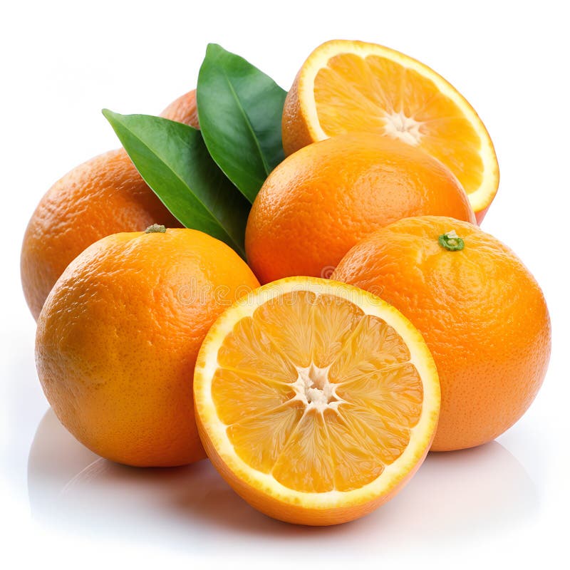 A Pile of Oranges with One of Them Cut in Half Stock Image - Image of ...