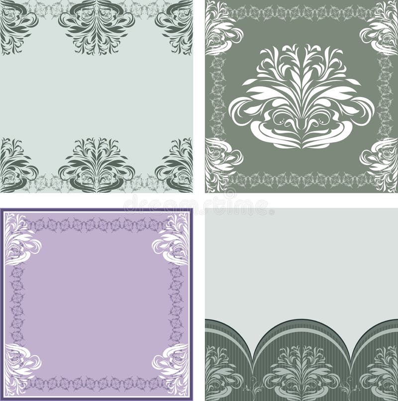 Four Ornamental Elements for Design Stock Vector - Illustration of deco ...