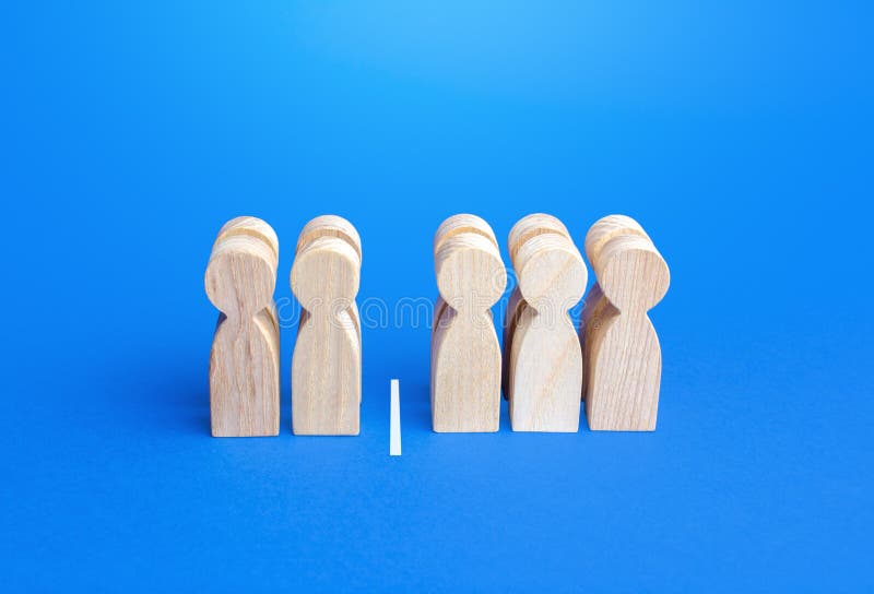 Four Out of Ten People Separated by a Line. Visualization of ...